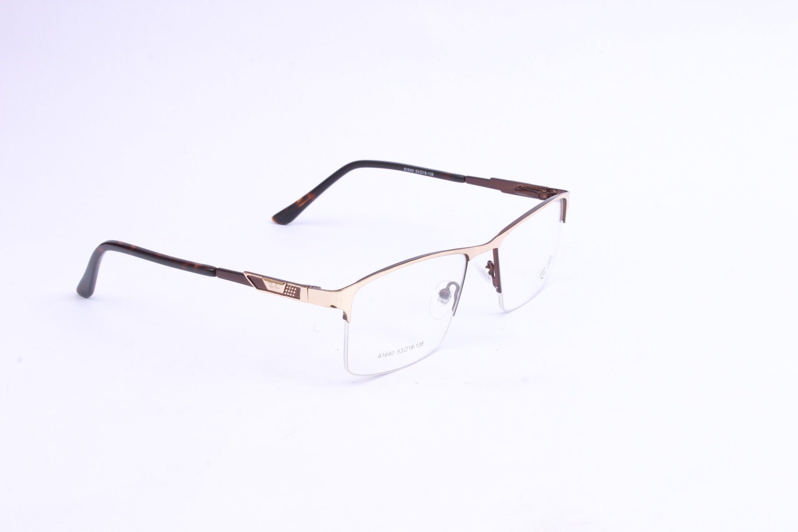 Half Rimless Golden Eyeglasses For Everyone - 61640 - Optikers.pk